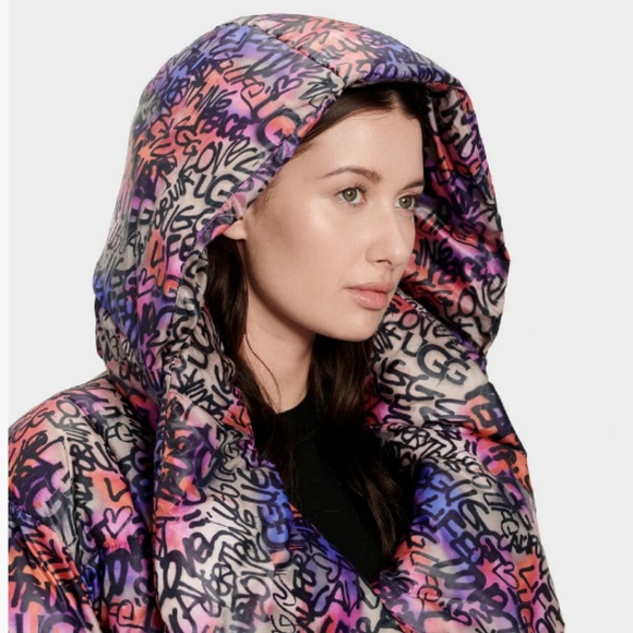UGG | Jackets & Coats | Ugg Catherina Puffer Oversize Jacket Graffiti ...